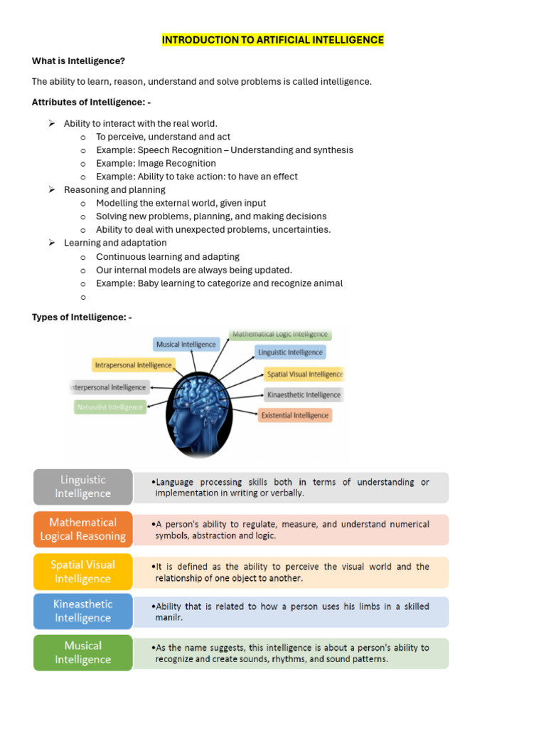 Introduction to Artificial Intelligence | PDF | Artificial Intelligence ...