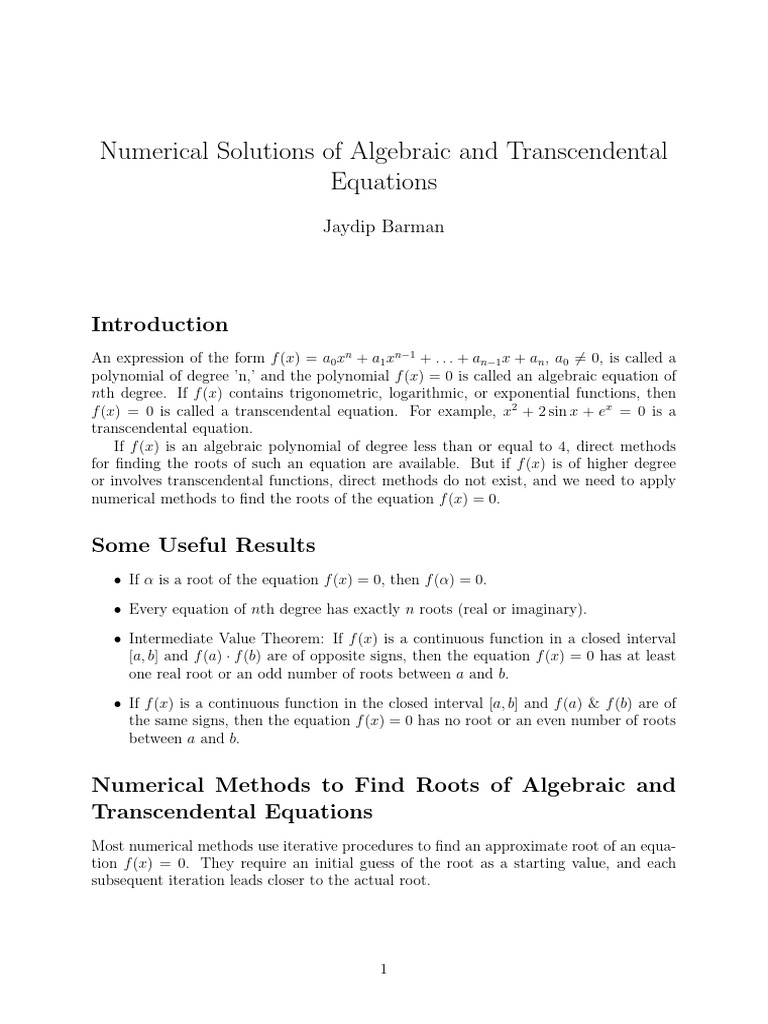 Numerical Root-Finding Methods | PDF | Equations | Zero Of A Function