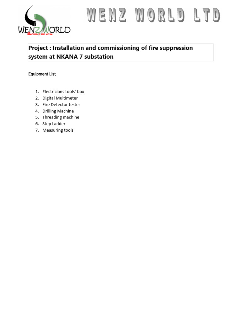 Equipment List | PDF