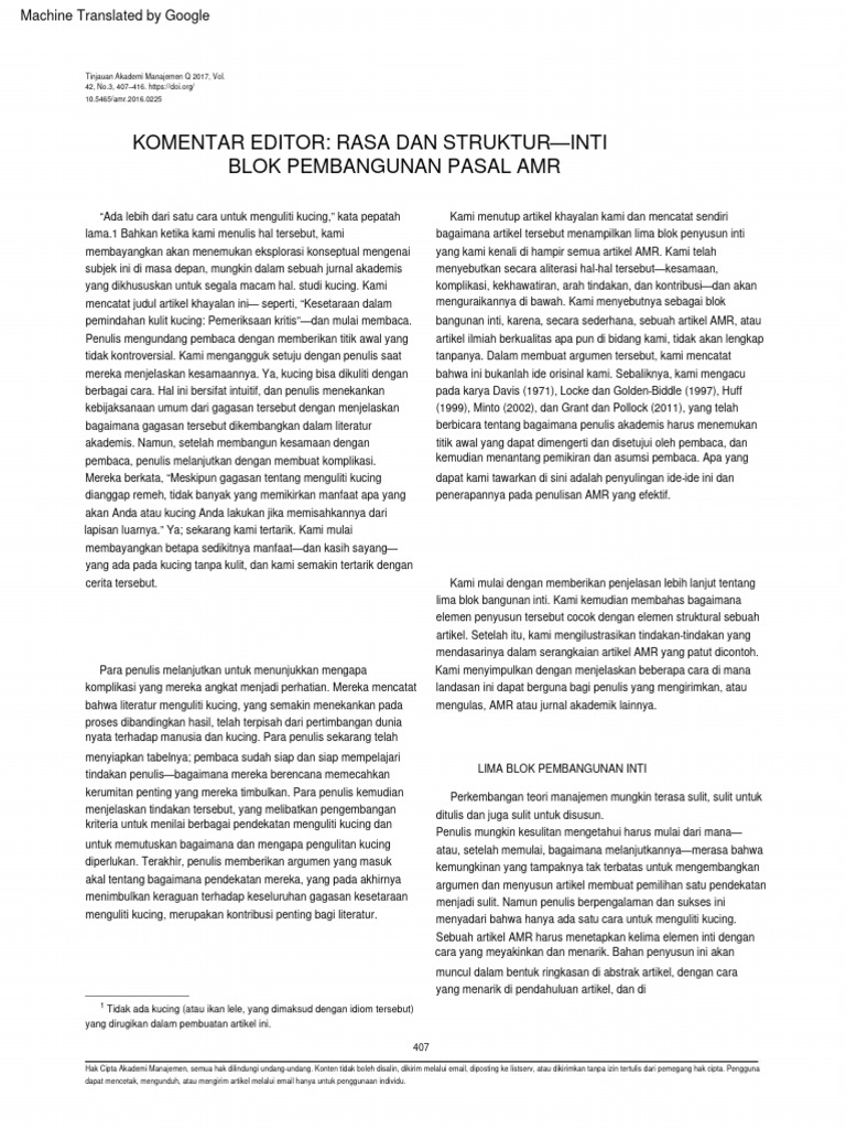 THE CORE BUILDING BLOCKS OF AN AMR ARTICLE Indo | PDF