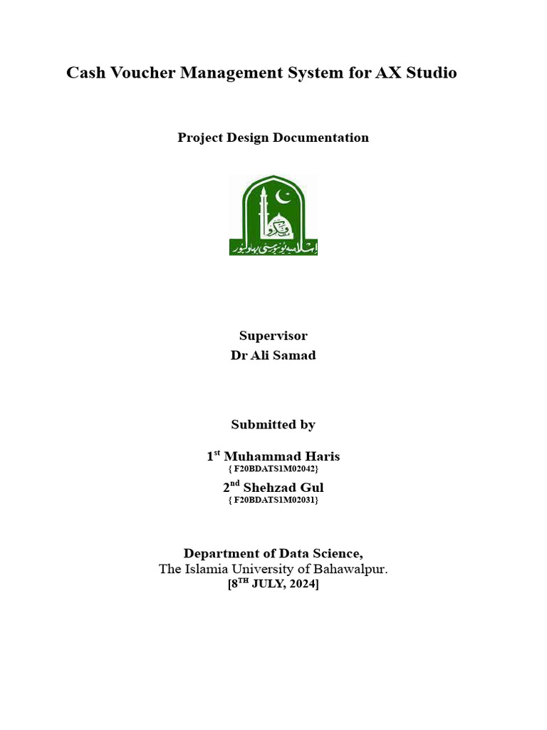 Cash Voucher Management System For AX Studio | PDF | Audit | Cheque