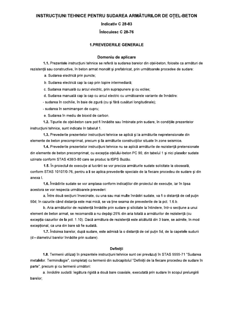 Instructiune Tehnica Sudarea Armaturilor C28-1983 | PDF