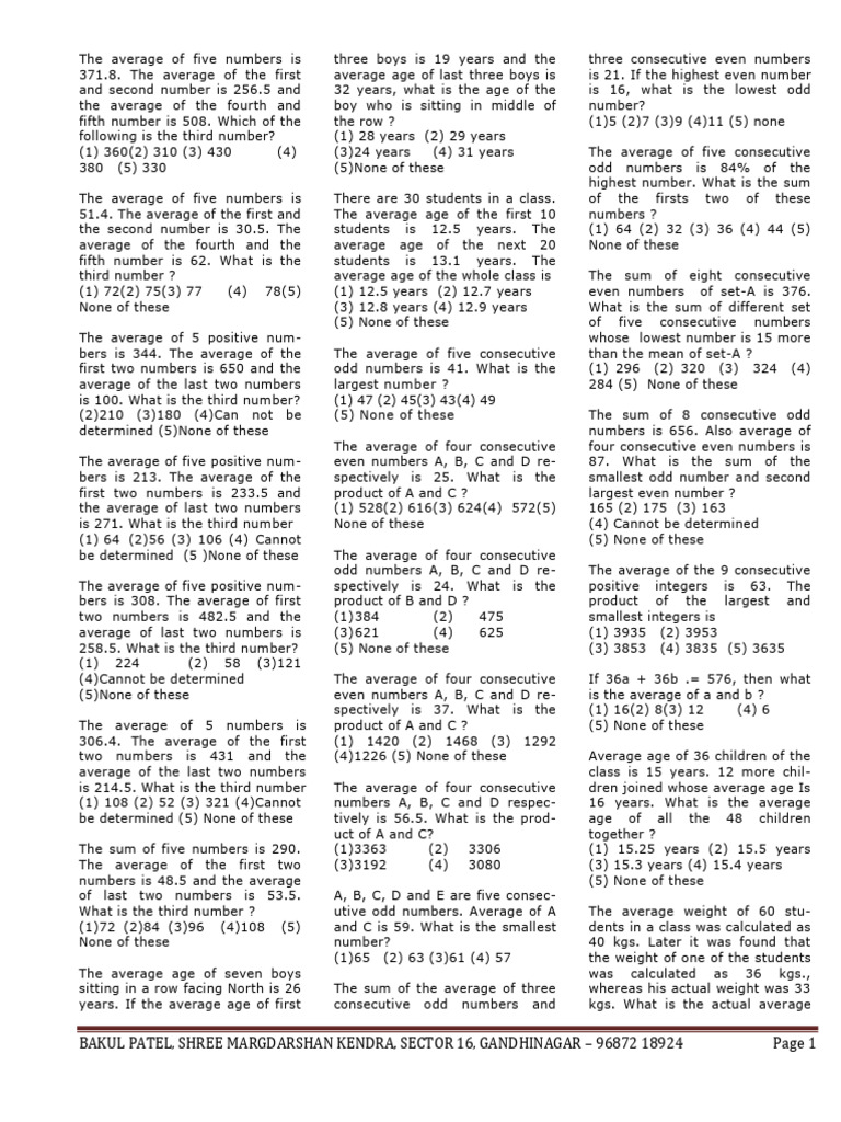 Average All Download Free Pdf Arithmetic Mathematics