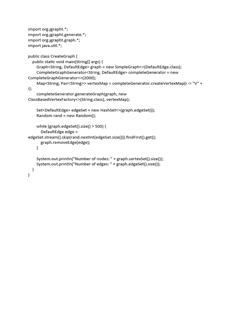 Java Graph Creation Example | PDF