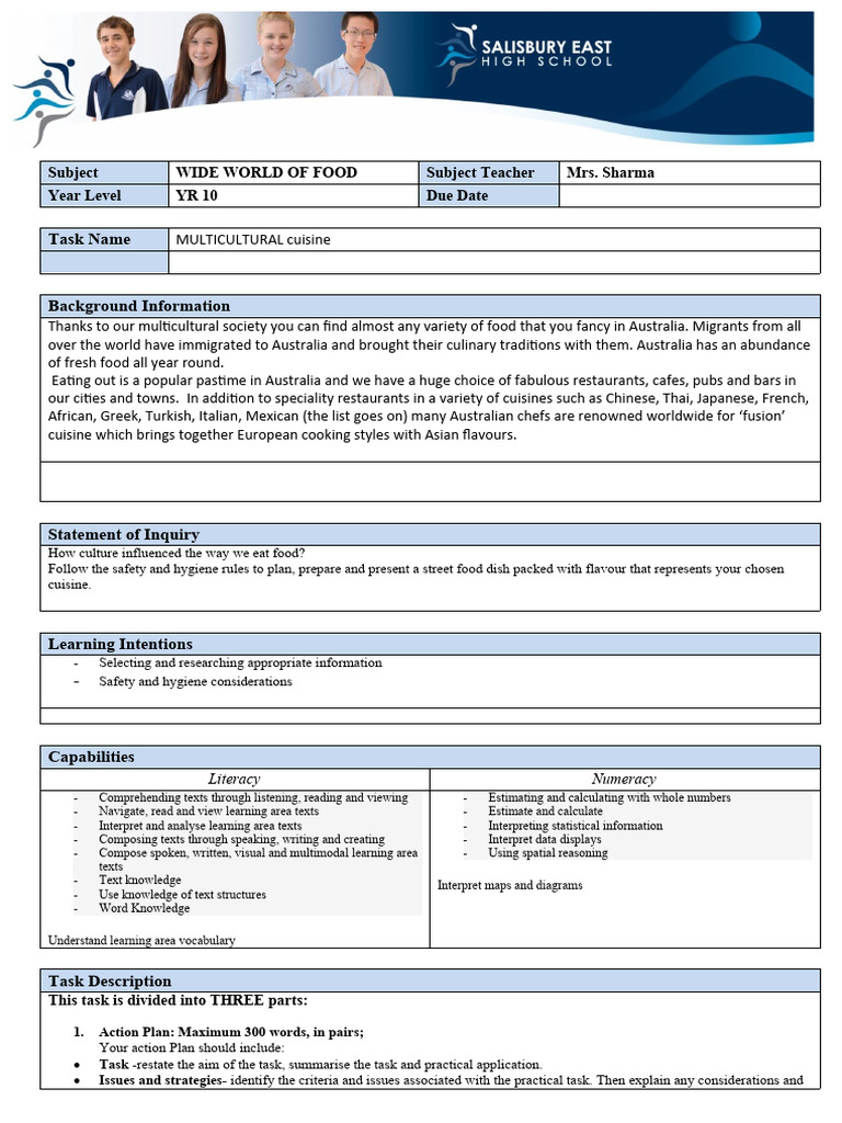Multicultural Foods 2022 | PDF | Cuisine | Evaluation