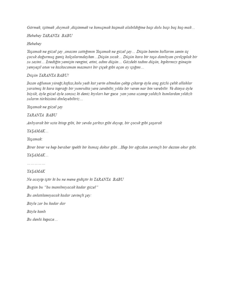 Taranta Babu Ya 5.mektup | PDF