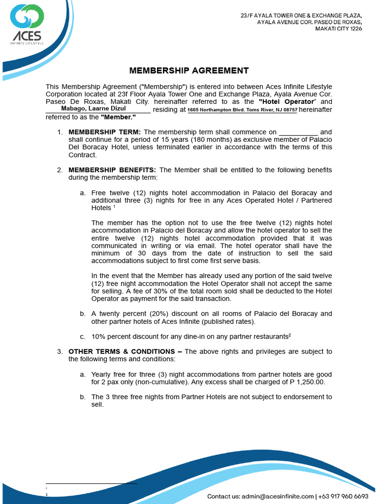 Sample PLC Agreement Dizol | PDF | Fee | Business Law
