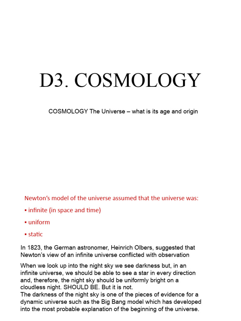 D3 Cosmology | PDF | Redshift | Universe