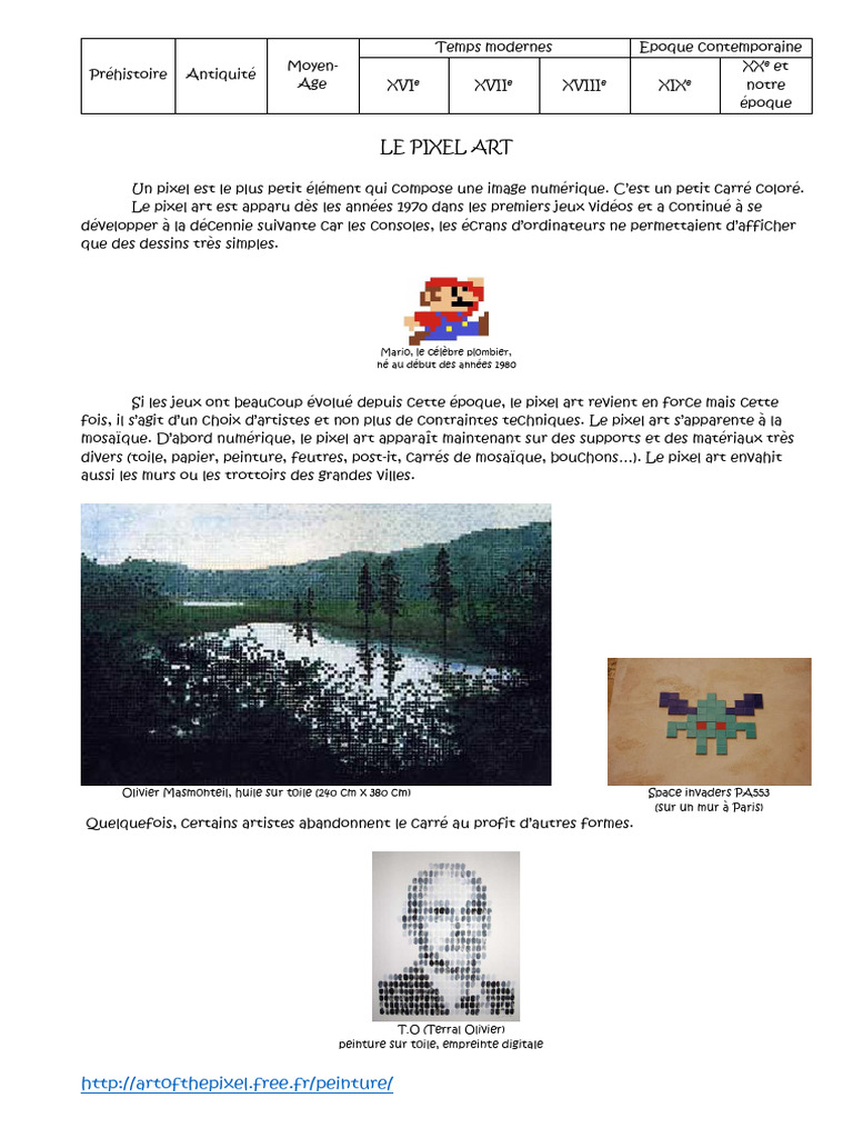 Introduction au Pixel Art et son Évolution | PDF