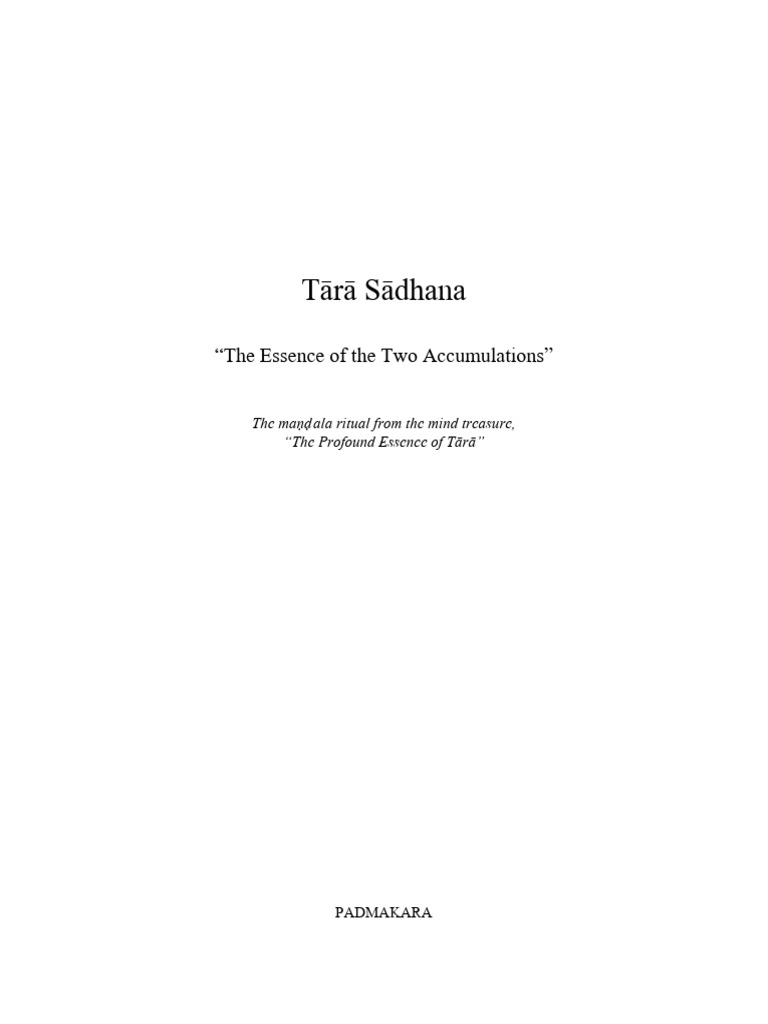 Tara Sadhana English Only | PDF | Buddhahood | Bodhisattva Tara Sadhana English Only | PDF | Buddhahood | Bodhisattva