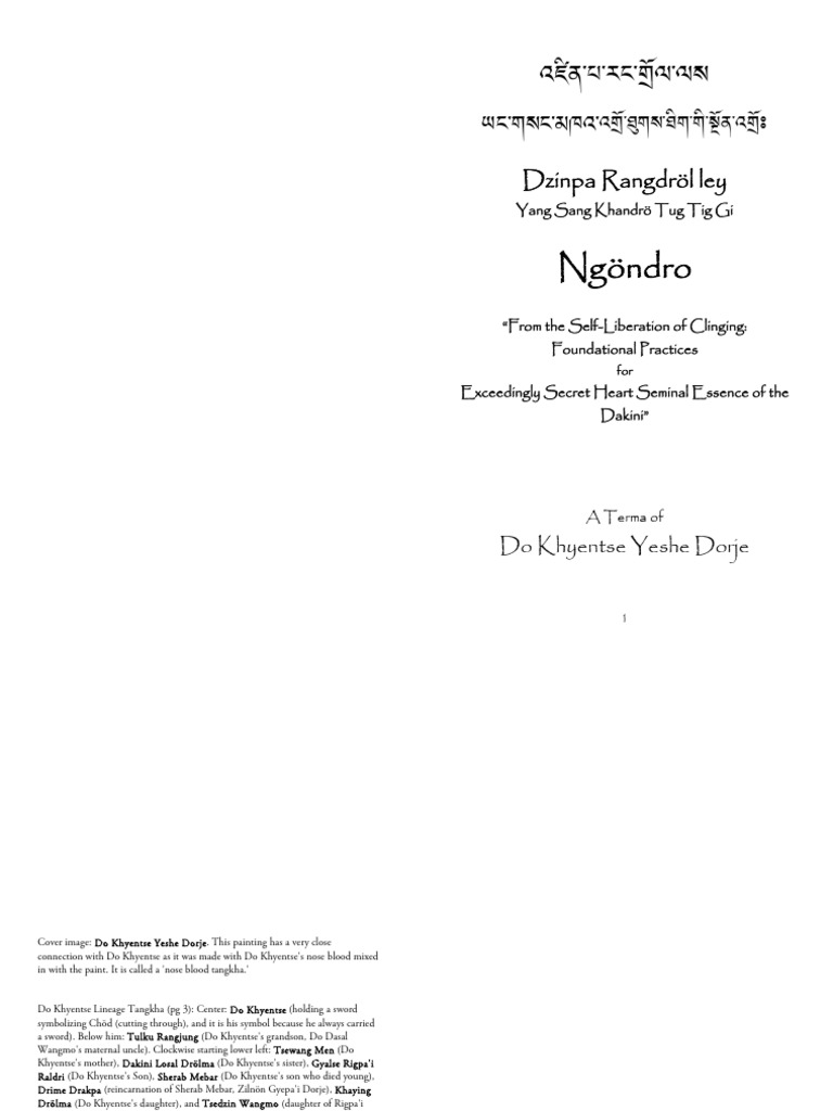 Dzinpa Rangdrol Ngondro Text | PDF | Vajrayana | Tibetan Buddhism