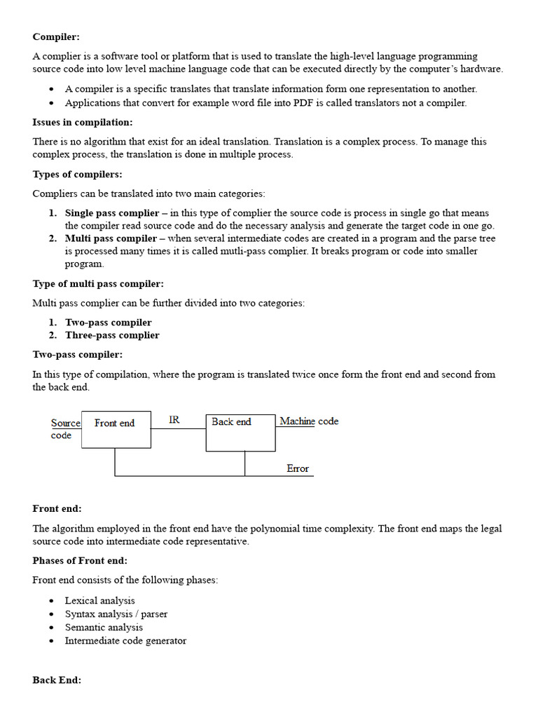 Complier Construction (Final) | PDF | Parsing | Compiler