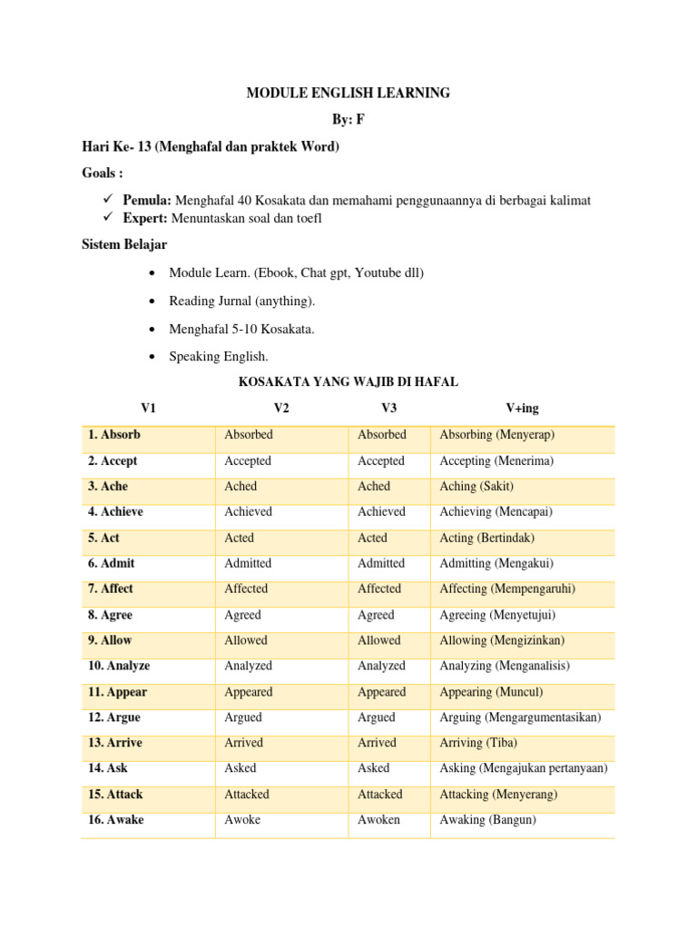 Module Learning Hari Ke 12-13 By, F (V1, V2, V3) | PDF