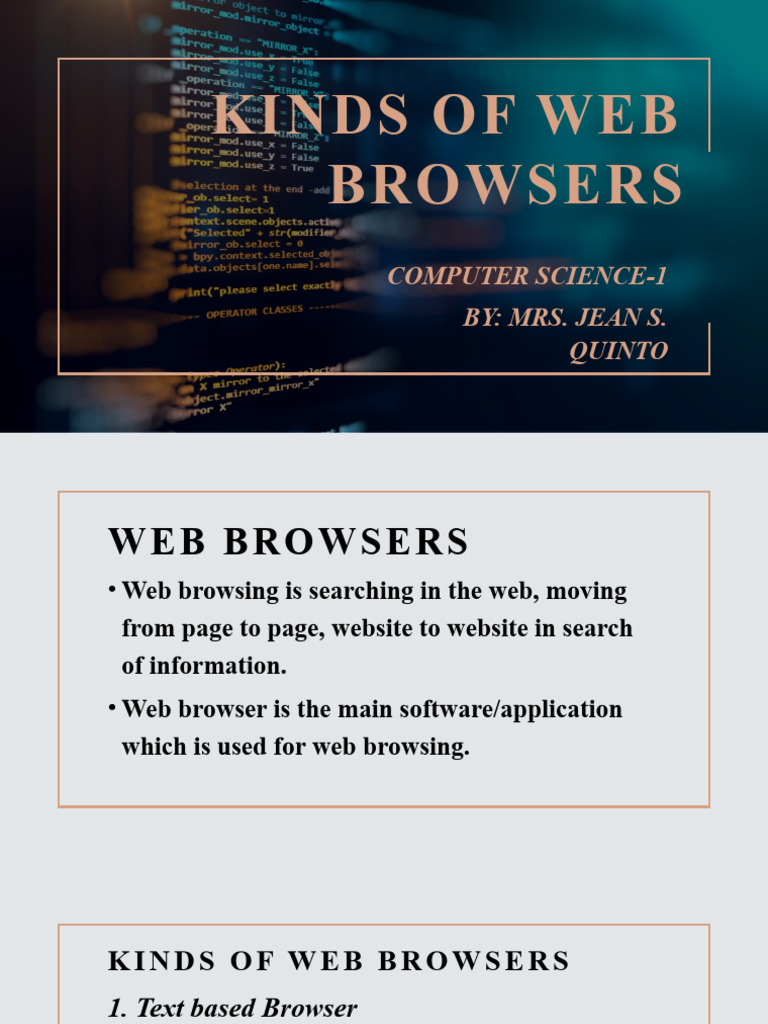 Kinds of Web Browsers | PDF | World Wide Web | Internet & Web Kinds of Web Browsers | PDF | World Wide Web | Internet & Web