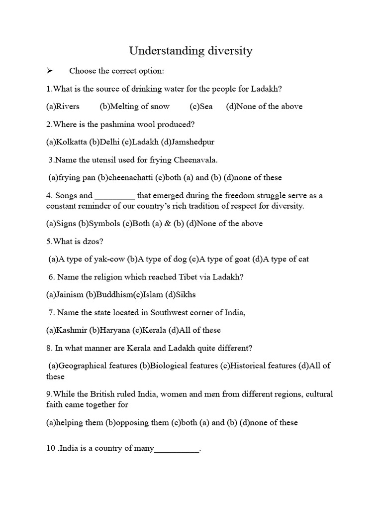 Understanding diversity | PDF