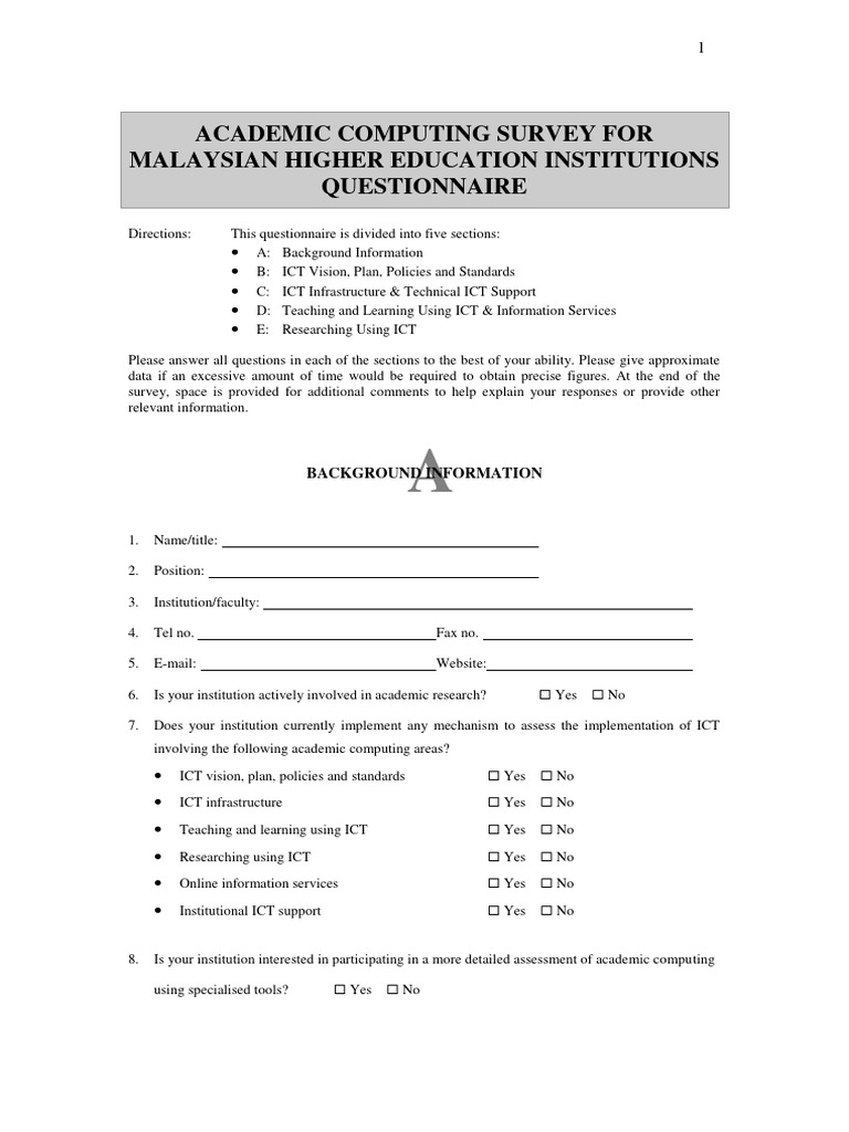 Questionnaire - Rubric Scale | Download Free PDF | Educational Technology | Information And ...