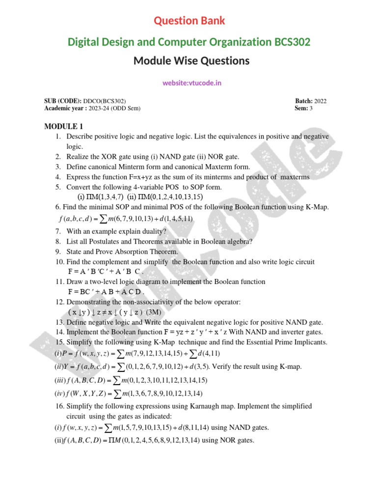 @vtucode - In-Question bank-DD&CO-2022-scheme | PDF | Boolean Algebra ... @vtucode - In-Question bank-DD&CO-2022-scheme | PDF | Boolean Algebra ...