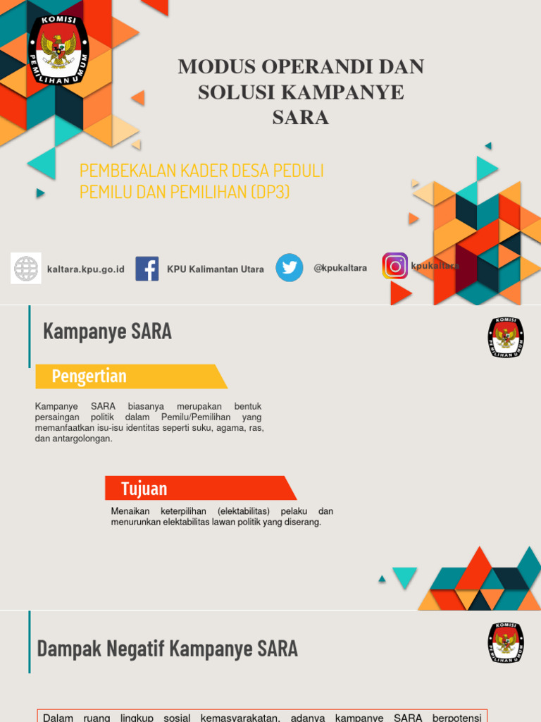 Modus Operandi Dan Solusi Kampanye SARA | PDF