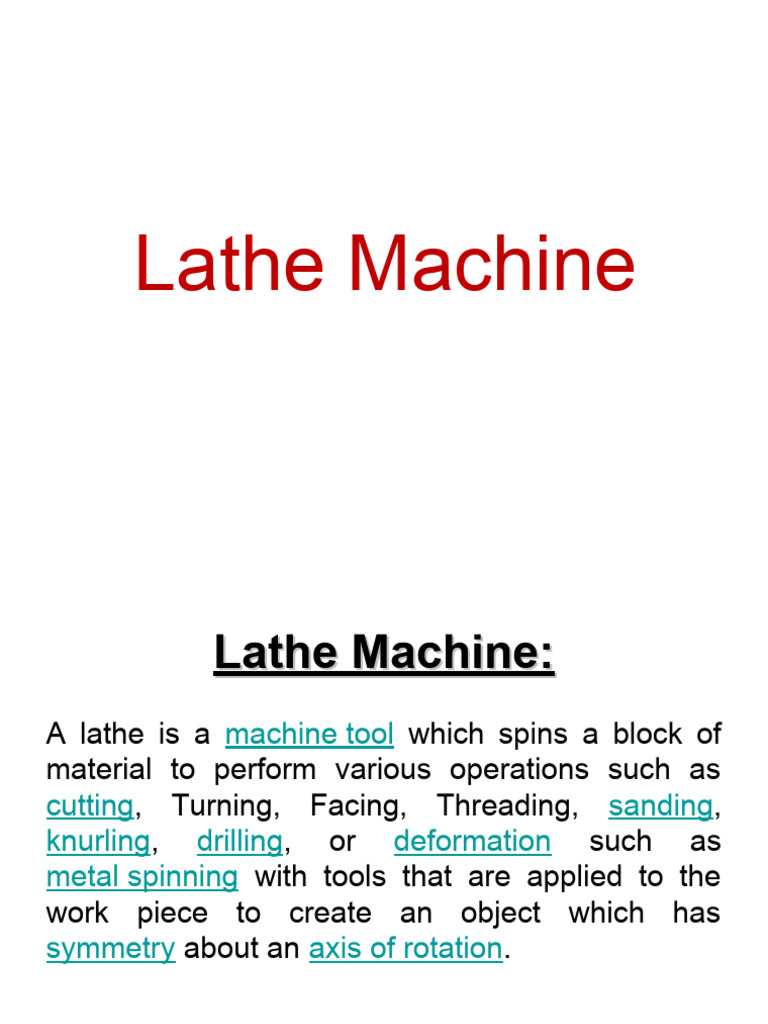 Lathe Ppt Pdf Tools Metalworking