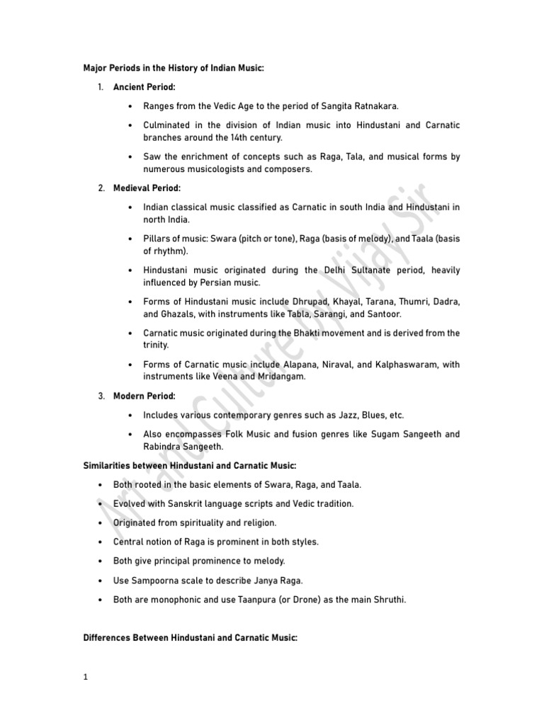 Handout On Music | PDF | Performing Arts | Classical And Art Music ...