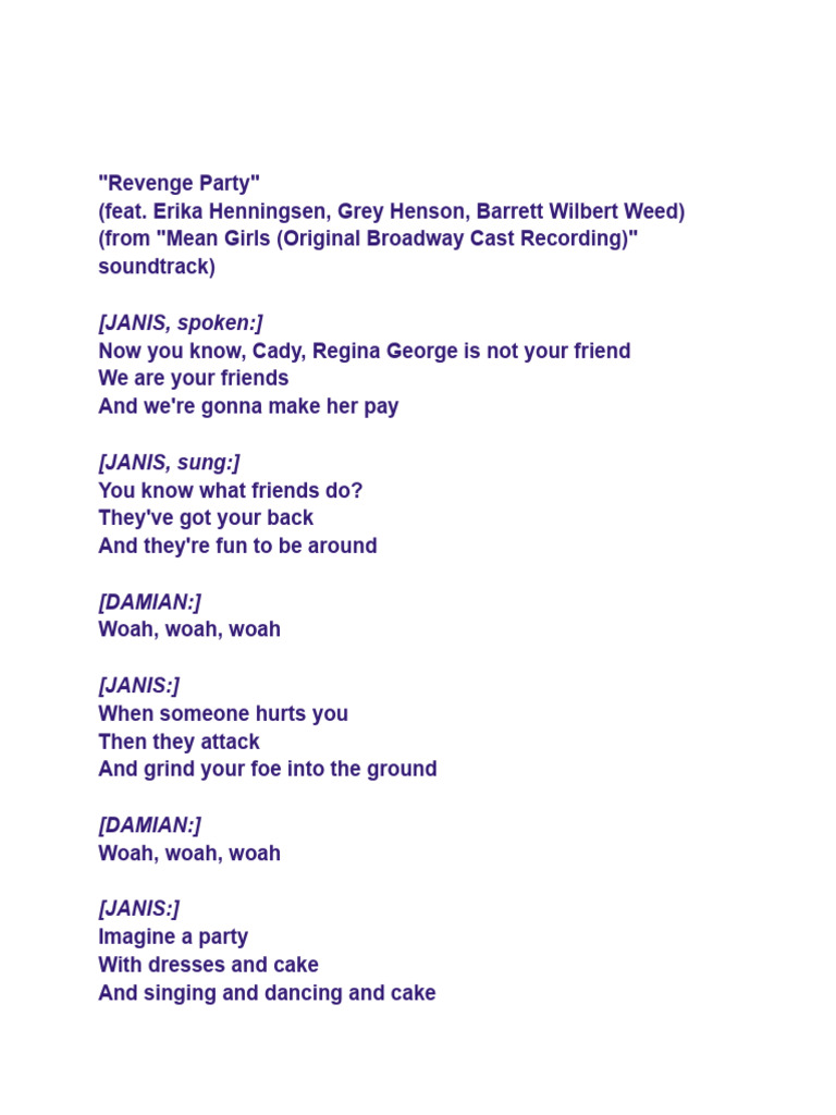 Revenge Party - Dialogue | PDF