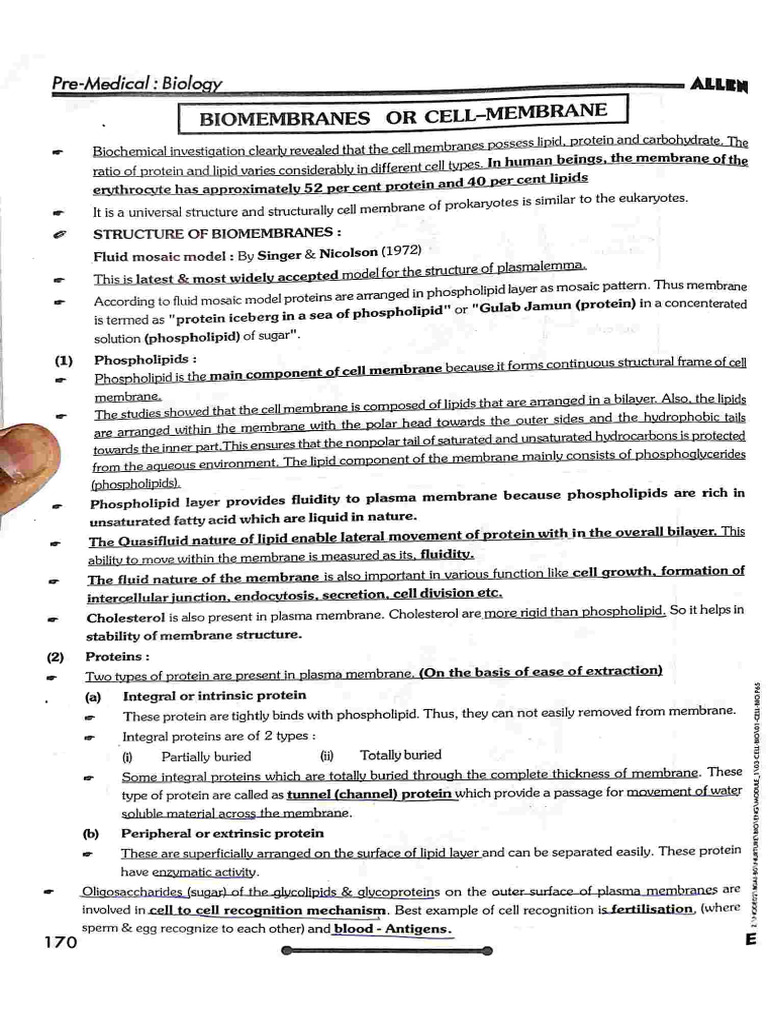 Cell Membranes | PDF