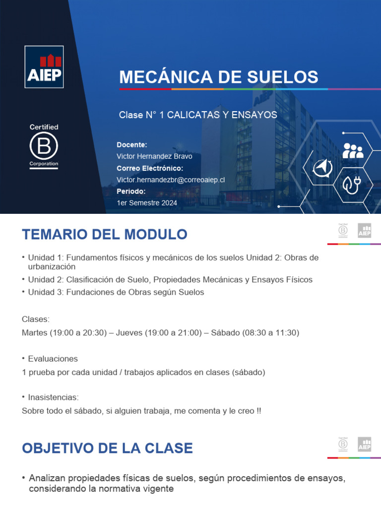 CLASE 1 MECANICA DE SUELOS.pptx | PDF | Perforación | Arcilla