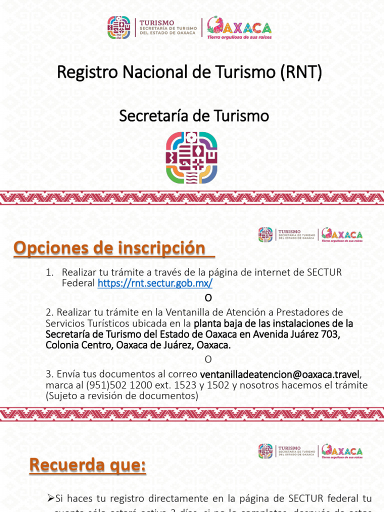 Cómo inscribirse en el RNT Oaxaca | PDF | Seguro