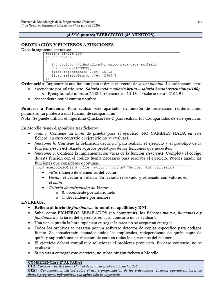 Ejercicio1 | PDF | Puntero (Programación de computadora) | Archivo de computadora