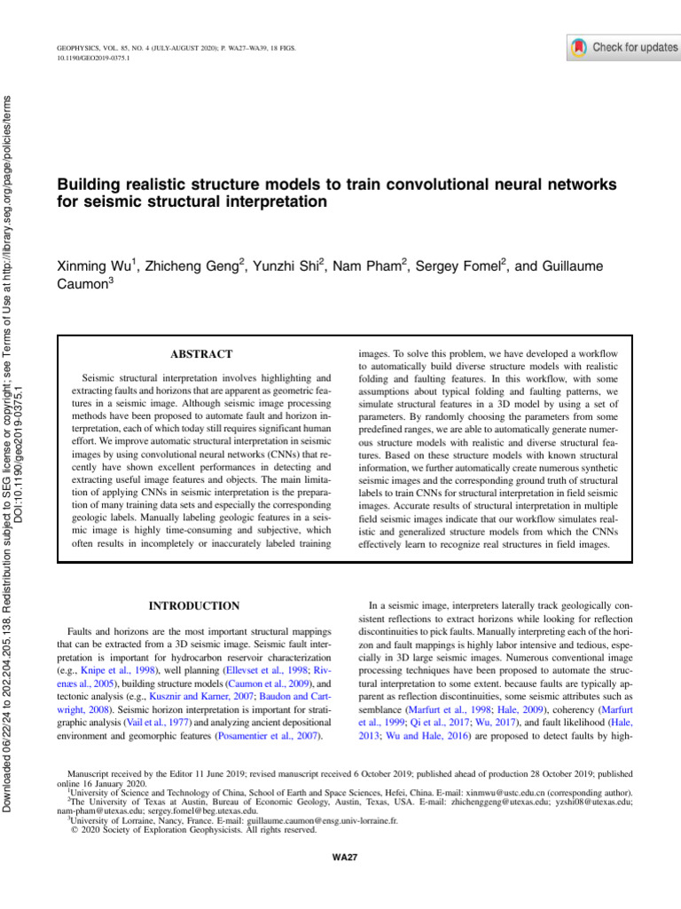 Wu Et Al 2020 Building Realistic Structure Models to Train Convolutional Neural Networks for ...