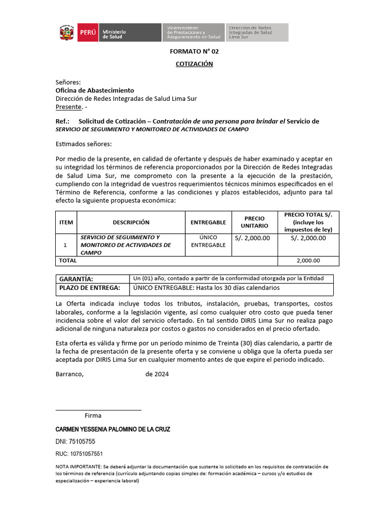 Nuevos Formatos de Jefes Carmen Palomino | PDF | Documento de identidad | Corrupción política