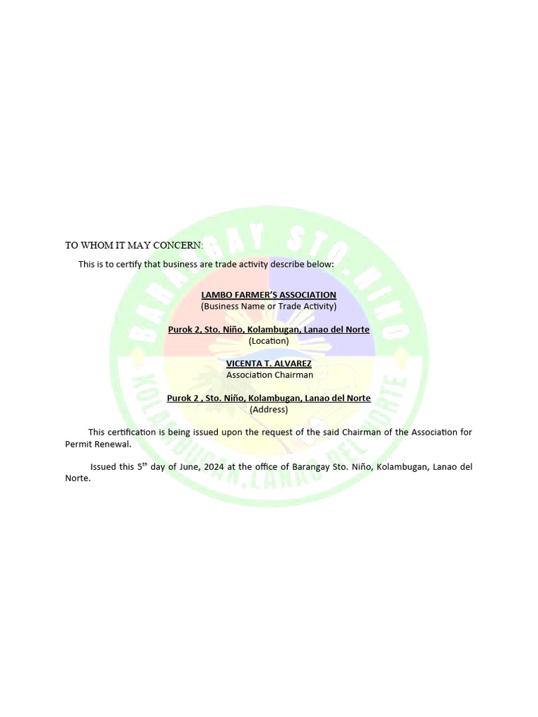 Certification Lambo Farmers Association | PDF