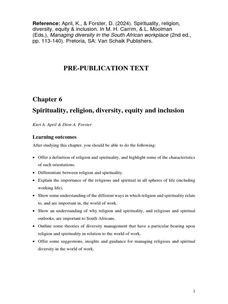 Spirituality Religion Diversity Equity A | PDF | Spirituality | Faith