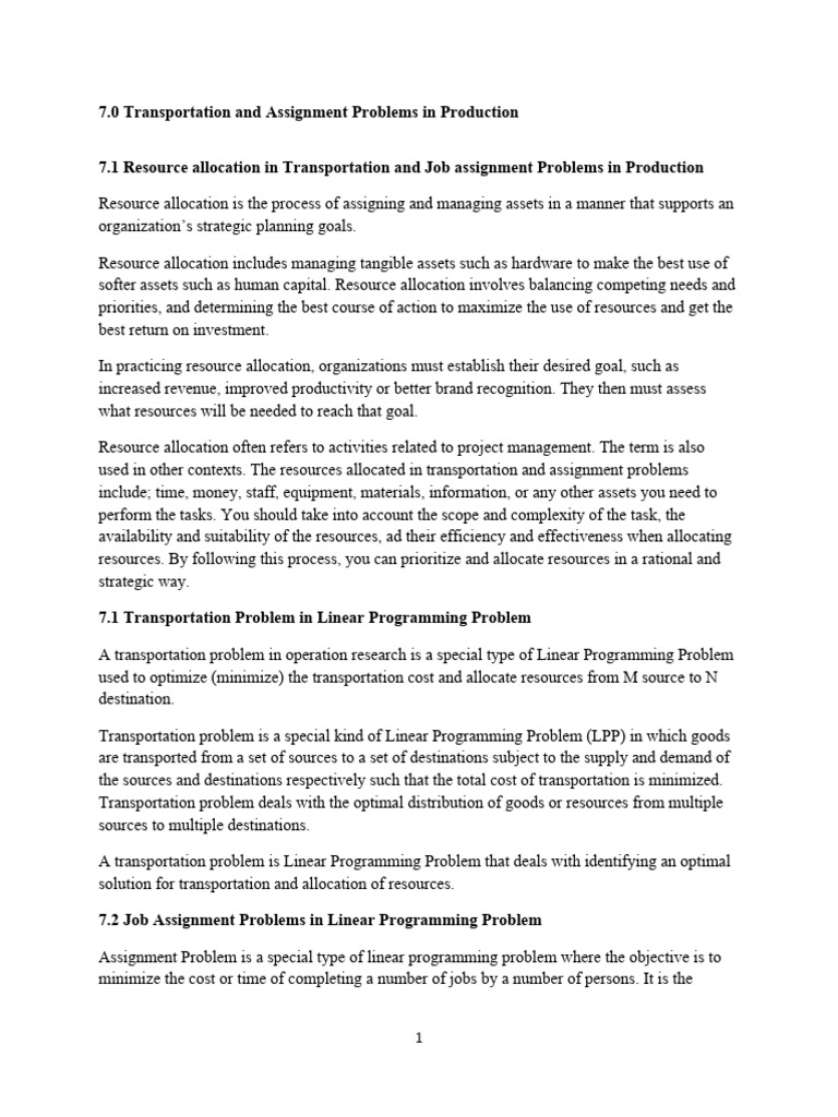 Production Management - Unit 7 | PDF | Linear Programming | Resource