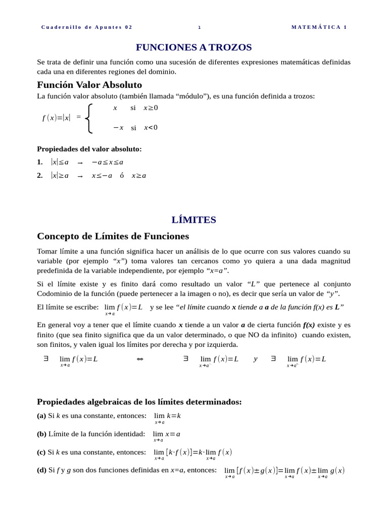 Mate1 Apunte 02 | PDF | Función (Matemáticas) | Análisis matemático
