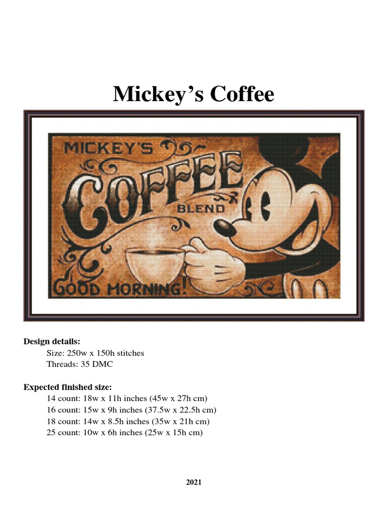 Mickeys Coffee Color | PDF | Needlework | Textile Arts