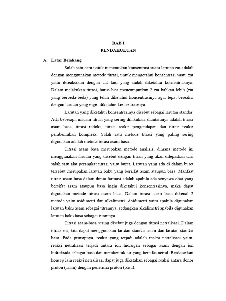 Kaf Titrasi Asam Dan Basa | PDF