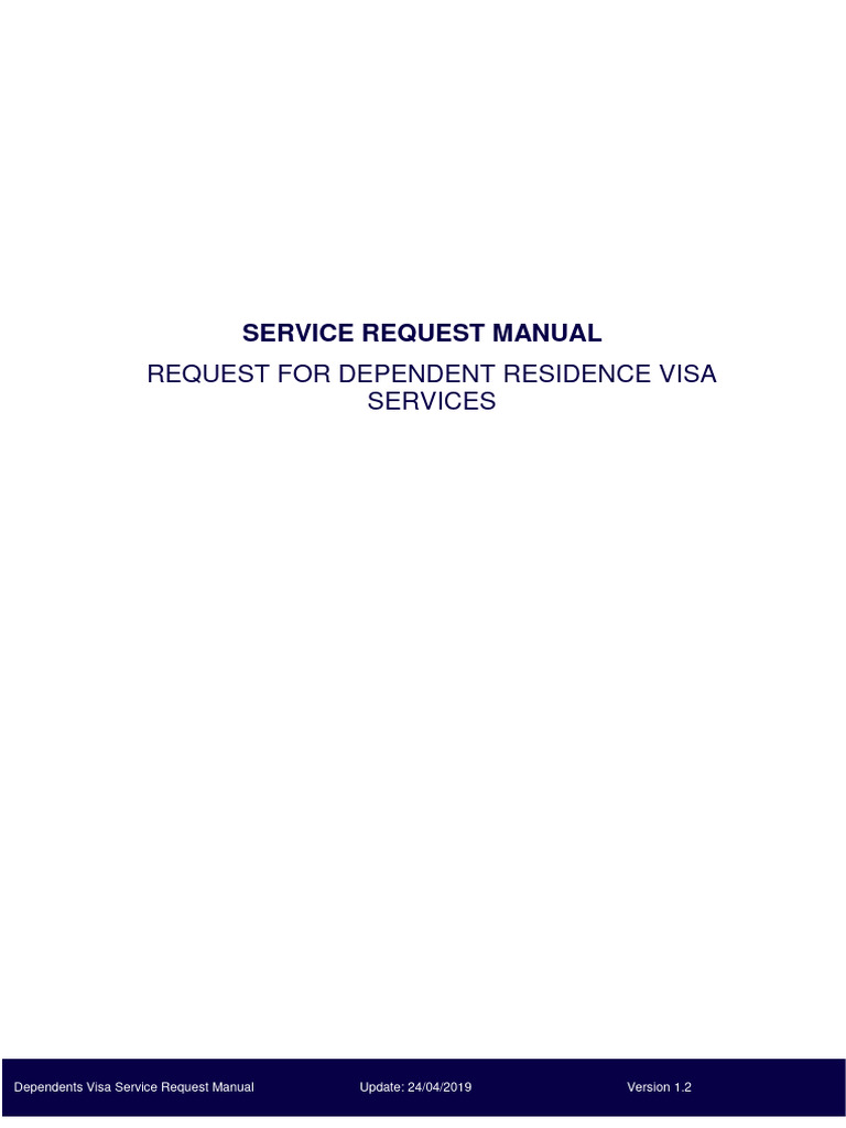 Dependents Visa - Residence Visa Services Request Manual | PDF | Travel Visa | Passport
