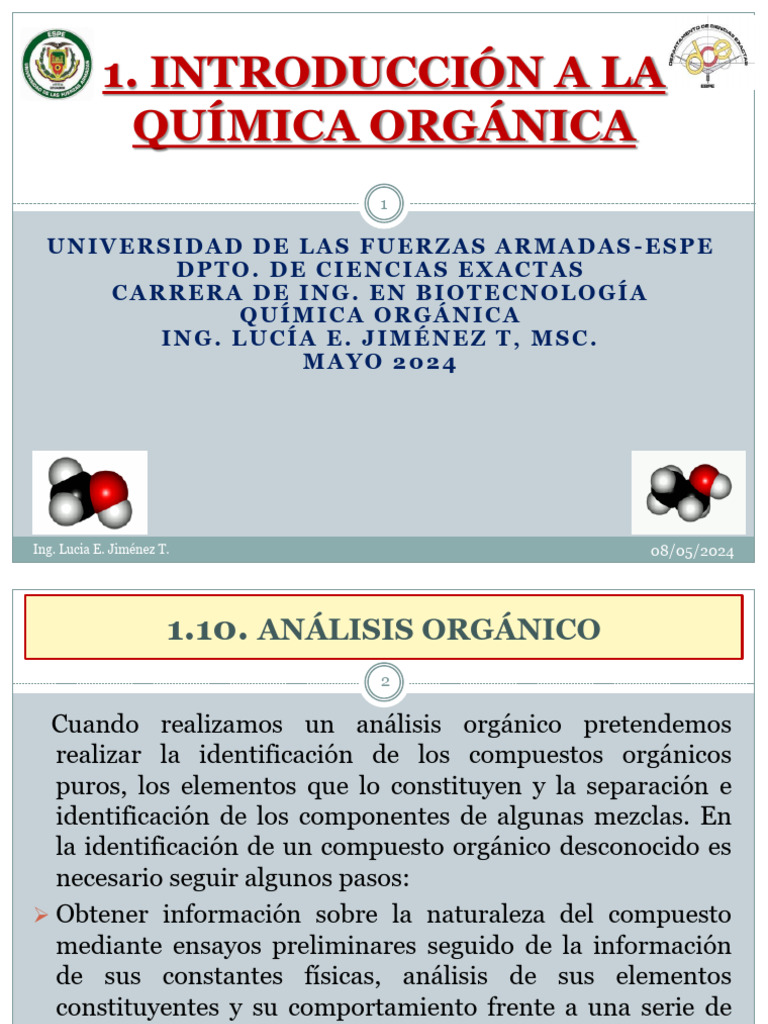 Clase Nro. 3 Analisis Organico-ppt | PDF | Sustancias químicas | Compuestos químicos