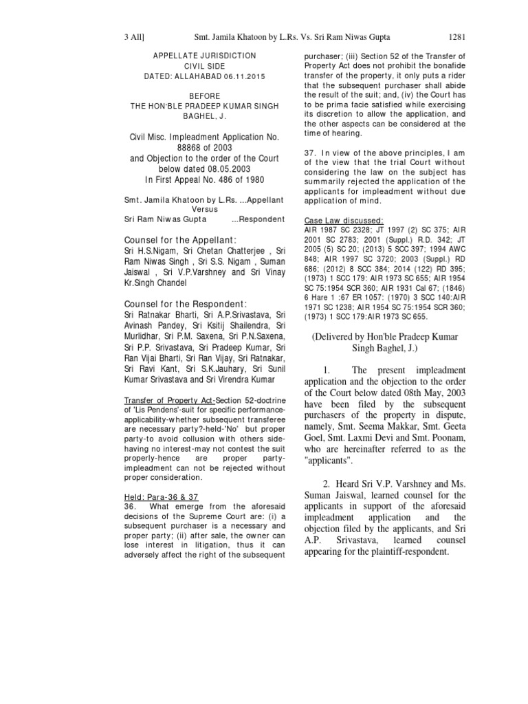 Nov 2015 | PDF | Lawsuit | Judgment (Law)