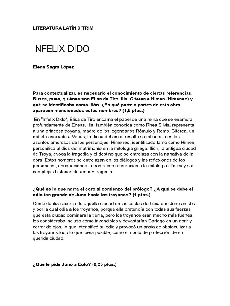 Tarea Infelix Dido | PDF | Historia | Poesía