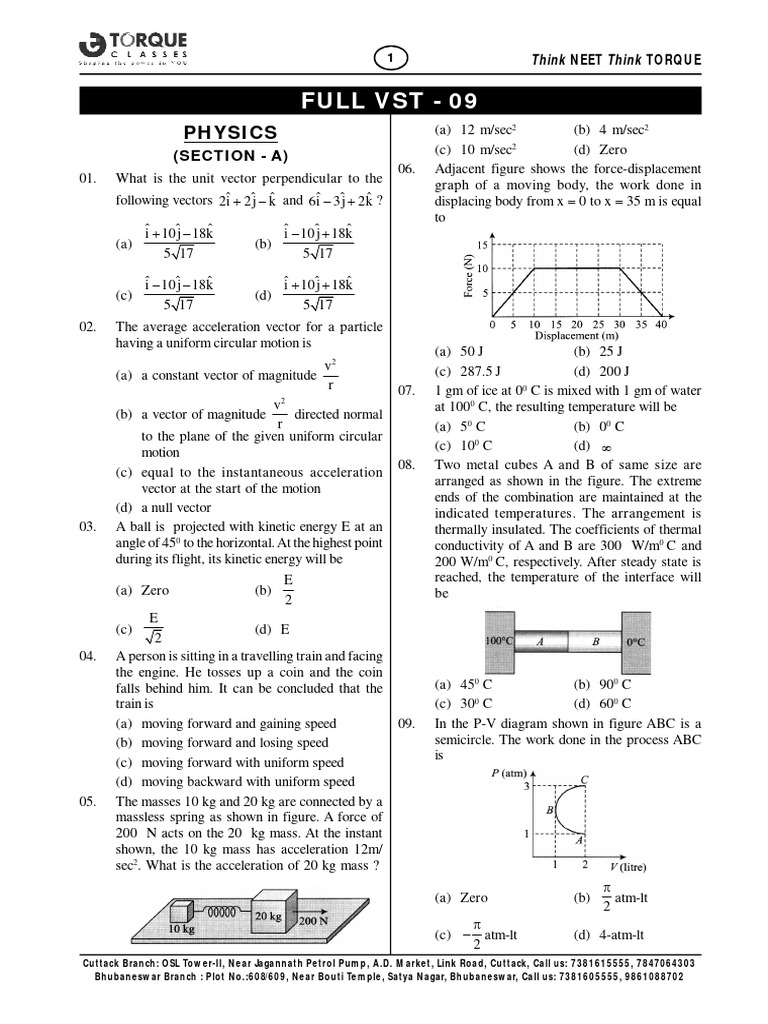 Full VST 09 (Question) | PDF | Acceleration | Solubility