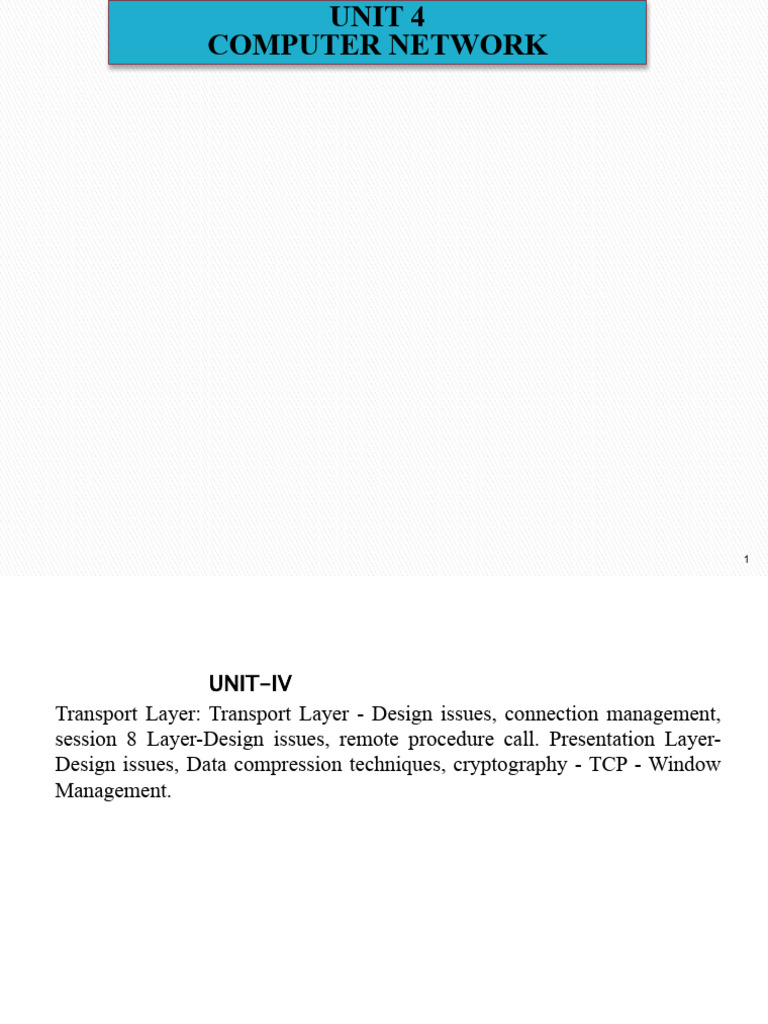 CN Unit 4 | PDF | Transmission Control Protocol | Network Congestion