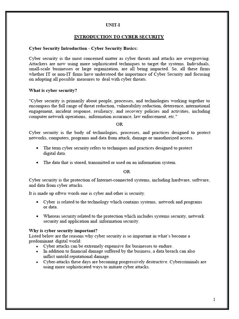 Cyber Crime Unit 1 | PDF | Security | Computer Security