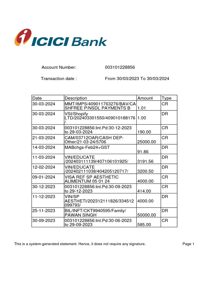 2024 30 3 16 54 24 Statement - 1711797864787 | PDF | Banking Technology | Personal Finance