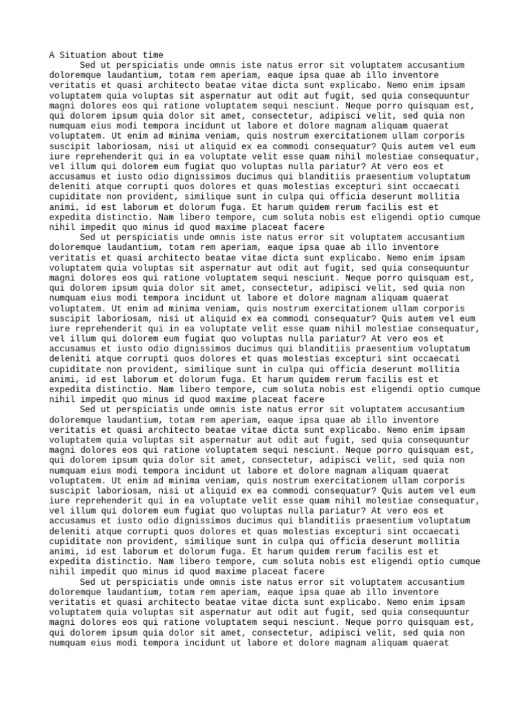 A Situation About Time | PDF