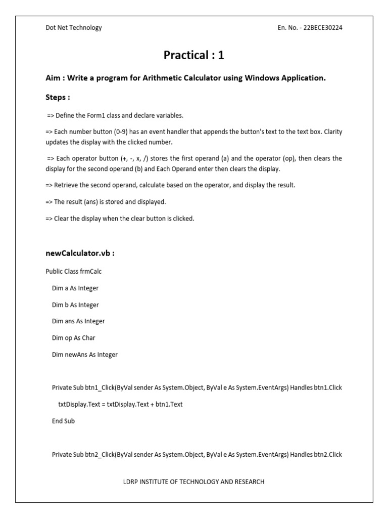 Dot Net Technology Practical | PDF | Software | Software Development