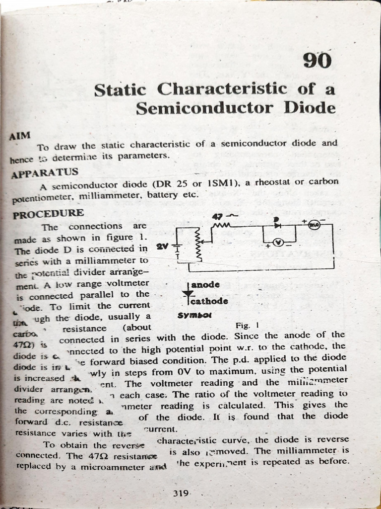 characteristics of a semiconductor diode | PDF