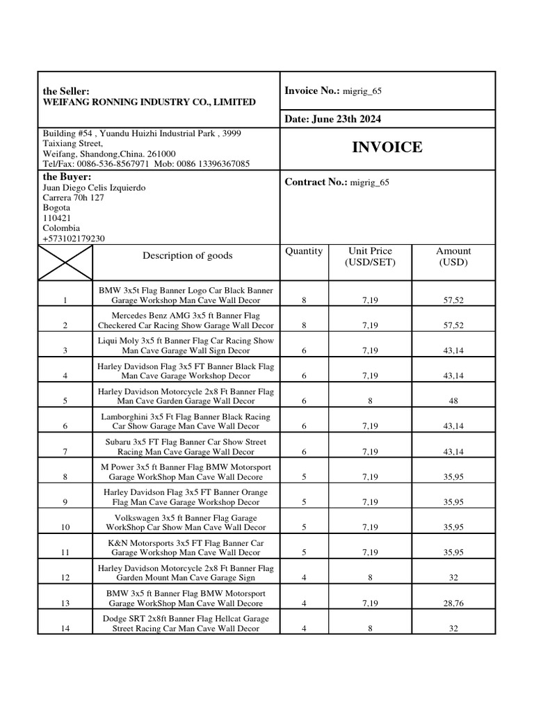Invoice 06.23 | Download Free PDF | Volkswagen | Automotive Industry