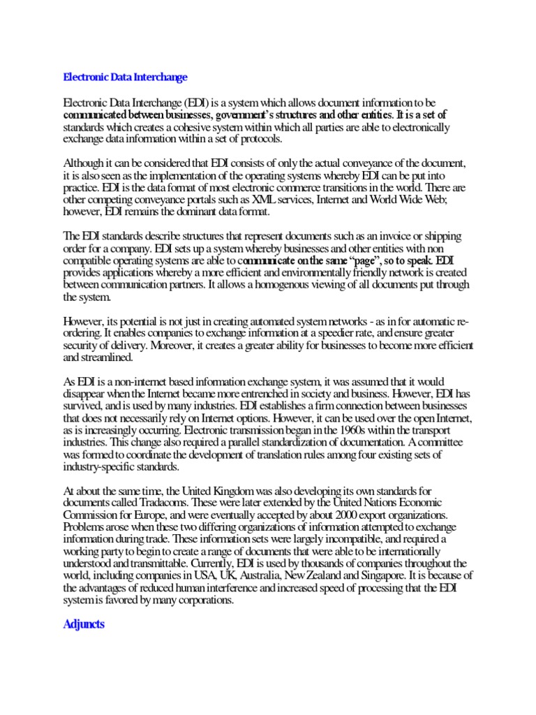 Electronic Data Interchange | PDF | Electronic Data Interchange | Telecommunication